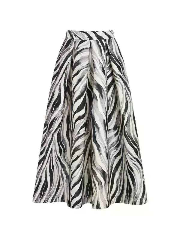 LUNATICA MILANO Savanna Zebra-print Pleated Midi Skirt