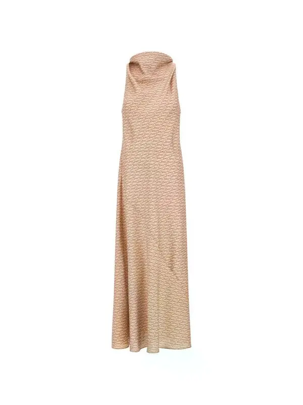 Herno Hanging Hook Print Silk Maxi Dress