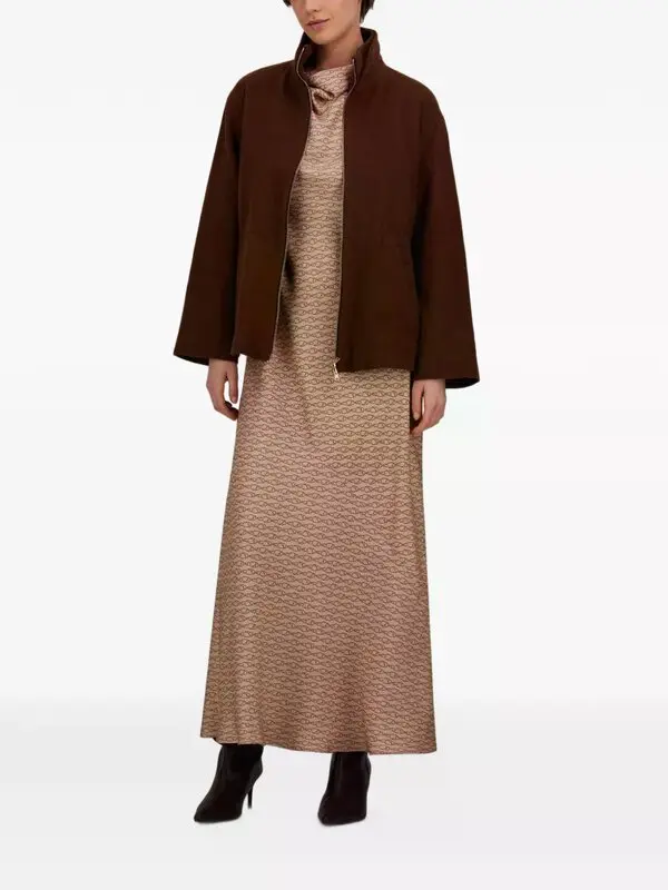 Herno Hanging Hook Print Silk Maxi Dress