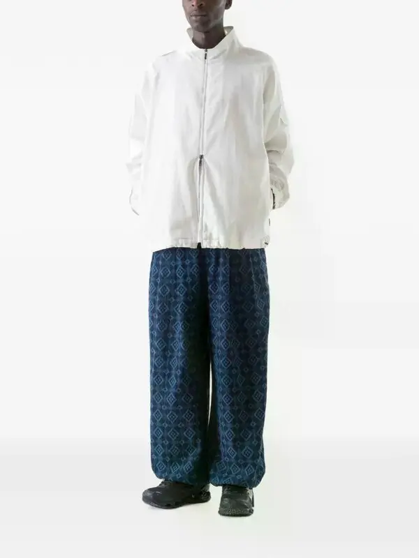 MAHARISHI Komon Aizome Diamond-pattern Drawstring Trousers