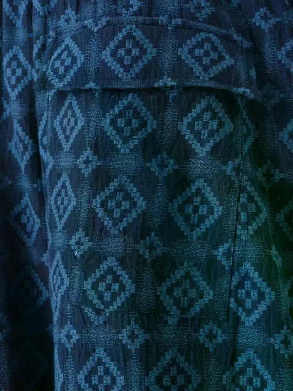 MAHARISHI Komon Aizome Diamond-pattern Drawstring Trousers
