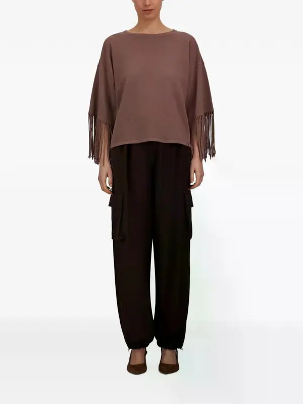Herno Fringe-trim Stocking-stitch Sweater - Pink
