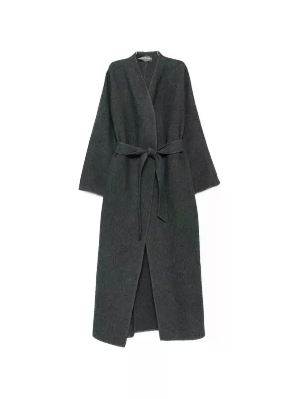 CORTANA Noon Belted Shawl-collar Oversized Coat - Blue