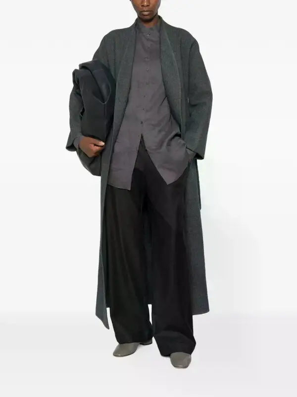CORTANA Noon Belted Shawl-collar Oversized Coat