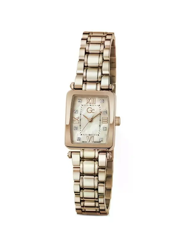 Guess Gc Rectangular Case 21mm Rose Gold-tone Watch