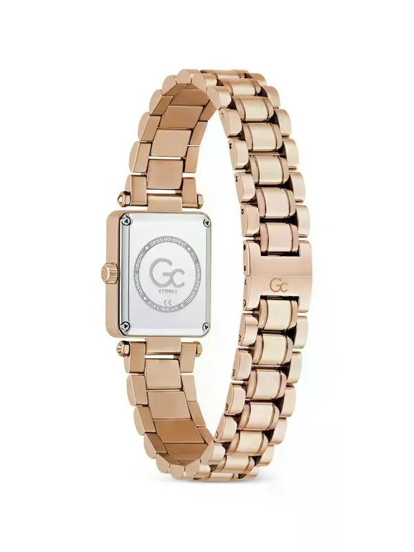 Guess Gc Rectangular Case 21mm Rose Gold-tone Watch