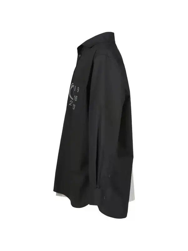 MAISON MARGIELA Two-tone Cotton Poplin Shirt - Black