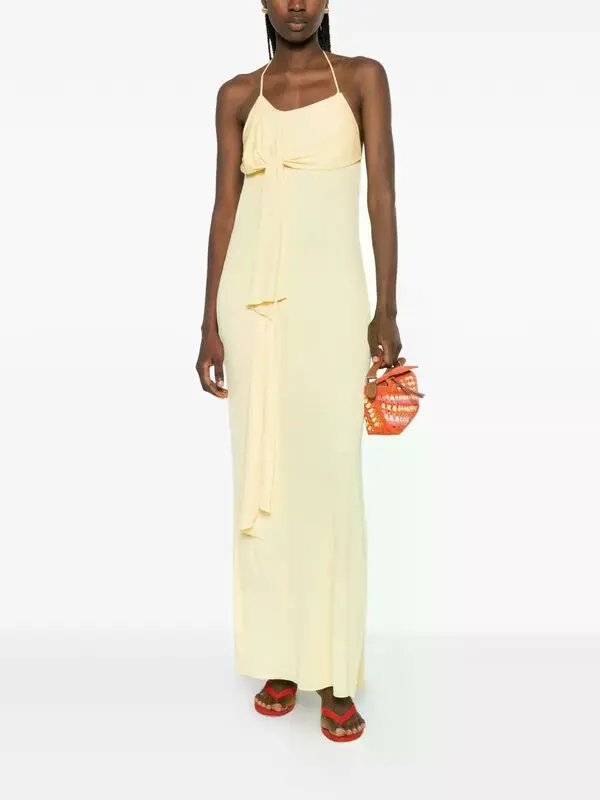 Loewe X Paula's Ibiza Knot-detail Maxi Dress - Yellow