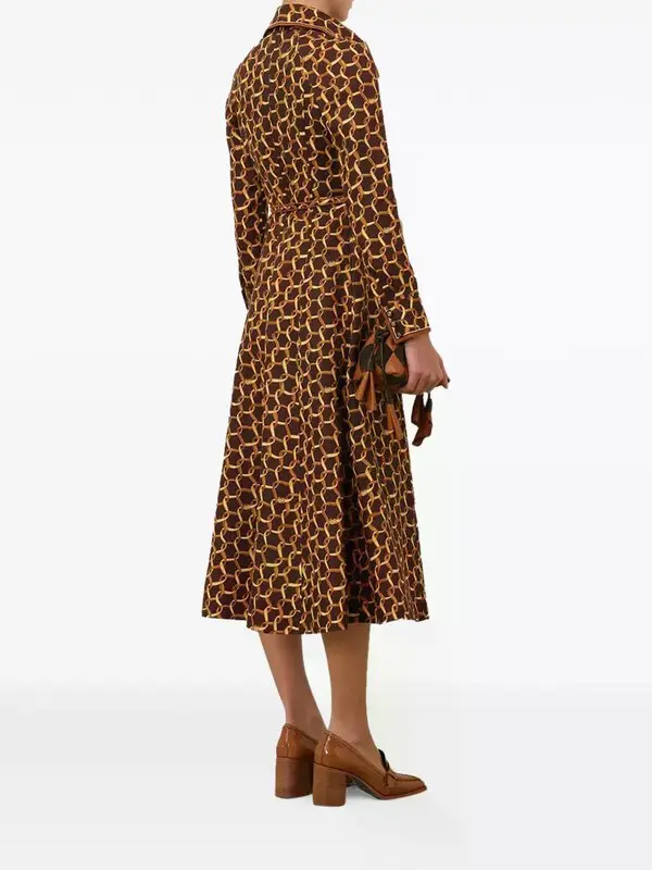 Zimmermann Chain Print Belted Midi Dress