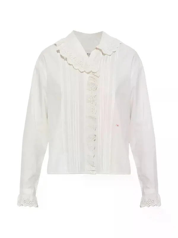 MARANT ETOILE Nomia Ruffled-trim Top - White