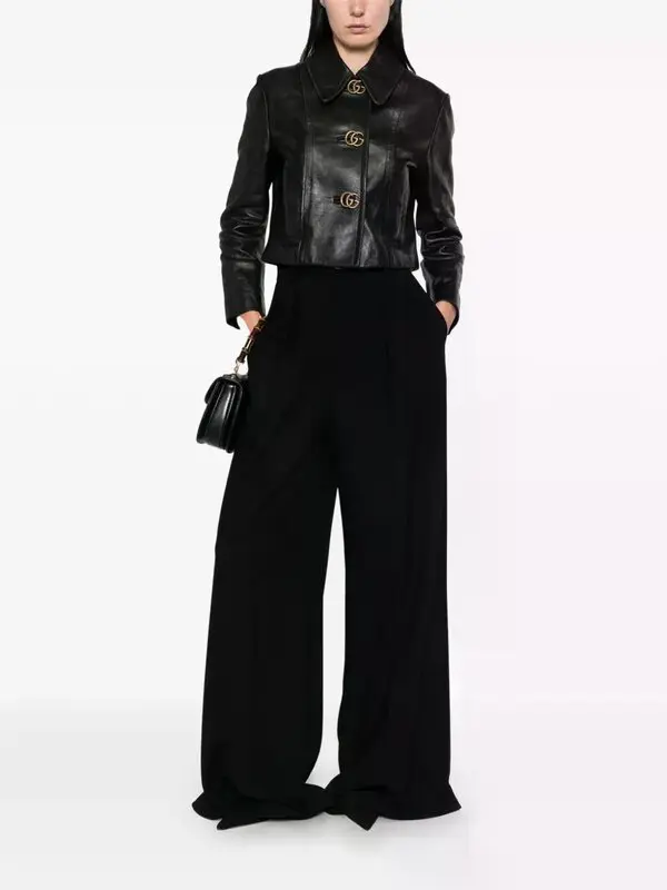 Gucci Leather Aged-effect Jacket - Black