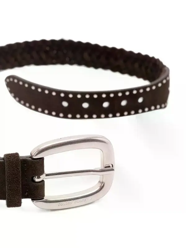 GOLDEN GOOSE Houston Woven Suede Belt