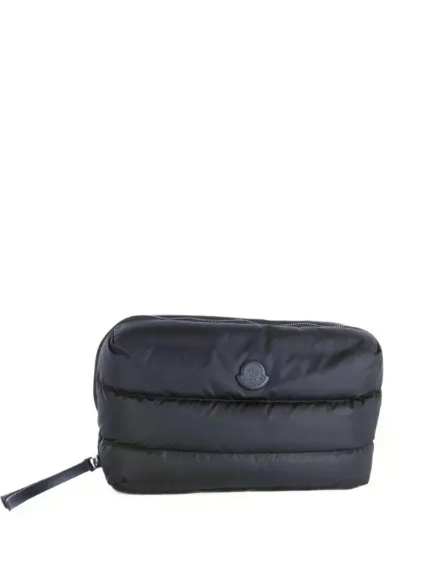 Moncler Quilted Logo Patch Clutch Bag - Black