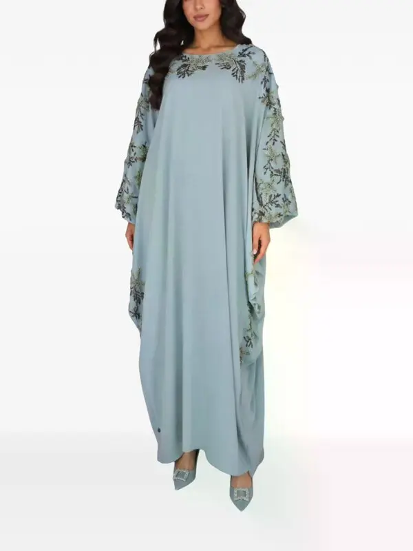 LOODYANA Embroidered Long-sleeve Maxi Kaftan Dress