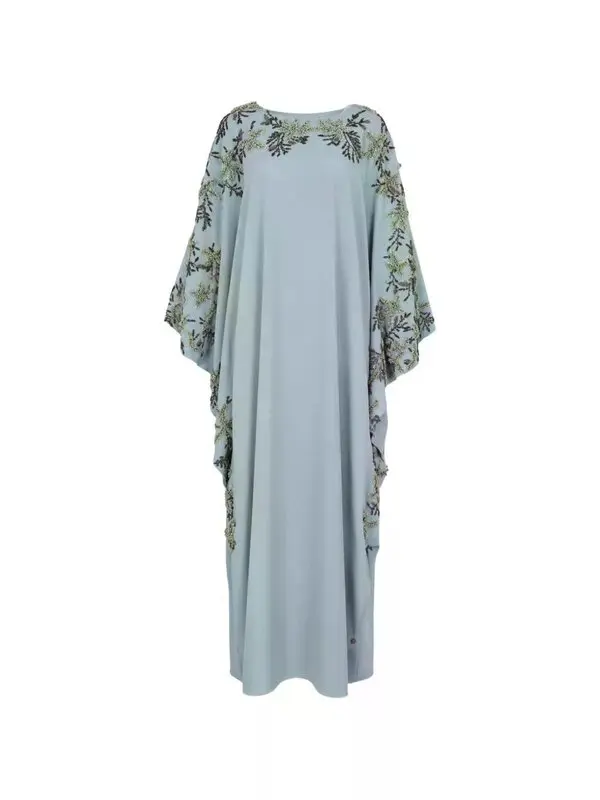 LOODYANA Embroidered Long-sleeve Maxi Kaftan Dress