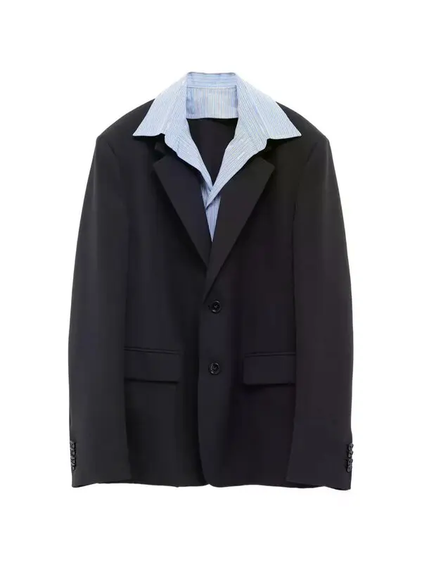 Balenciaga Hybrid Shirt Jacket In Dark Navy - Blue