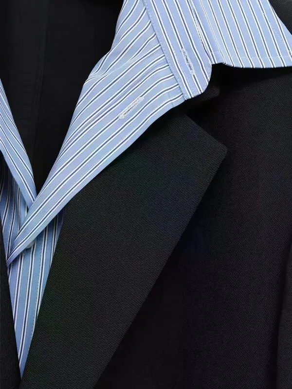 Balenciaga Hybrid Shirt Jacket In Dark Navy