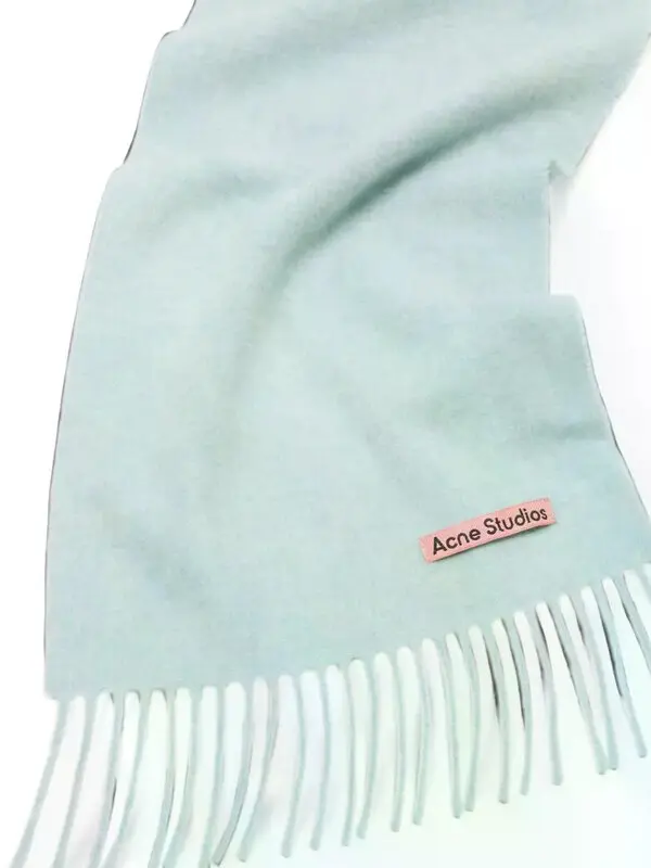 Acne Studios Fringe Wool Scarf Skinny - Blue