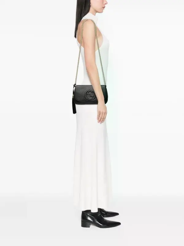 Gucci Soho Chain Flap Crossbody Bag - Black