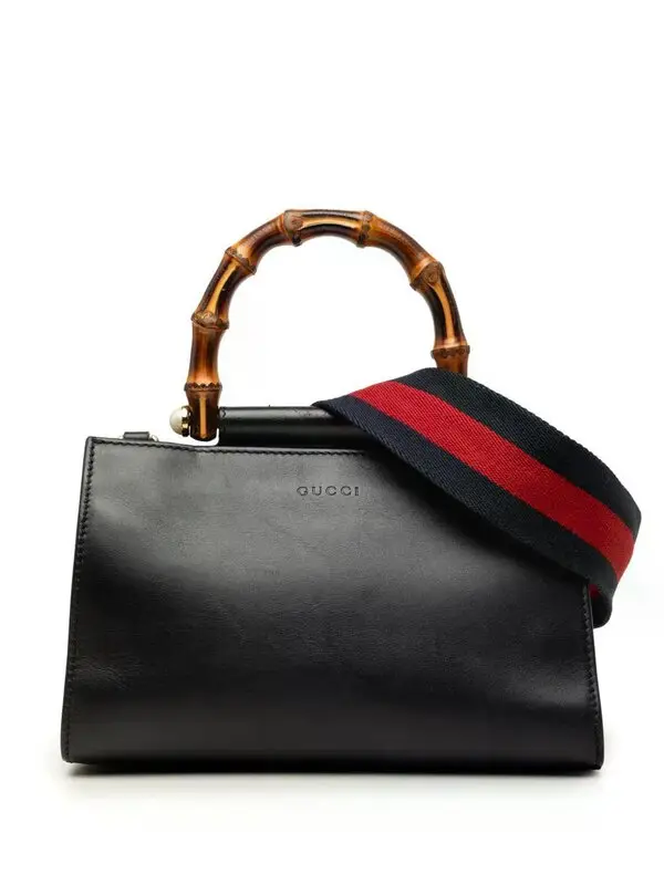 Gucci Nappa Bamboo Web Nymphaea Top Handle Satchel