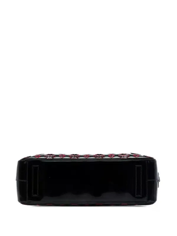 Prada Spazzolato Leather Briefcase With Geometric Applique