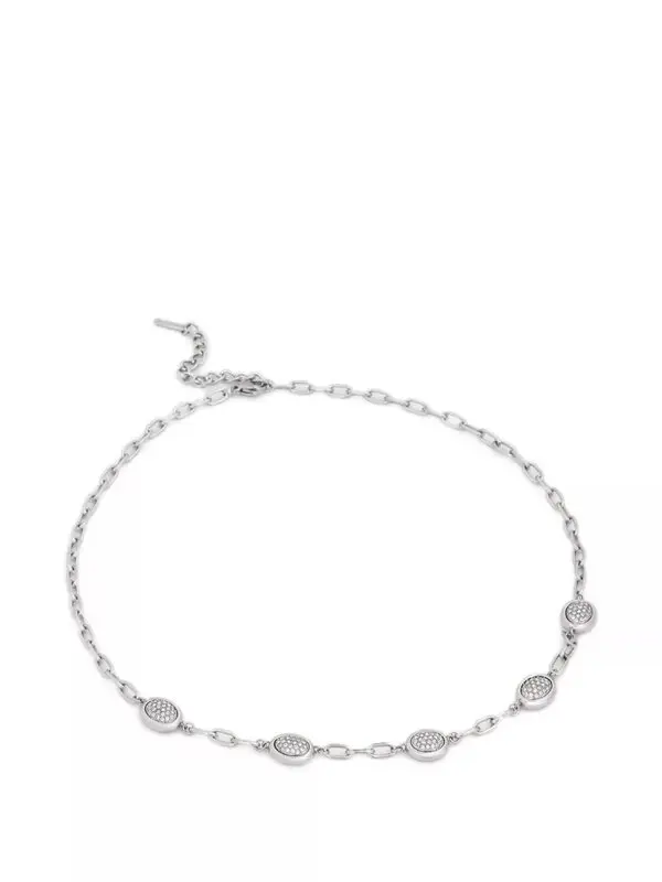 TRUSSARDI Crystal-embellished Chain Necklace - Silver