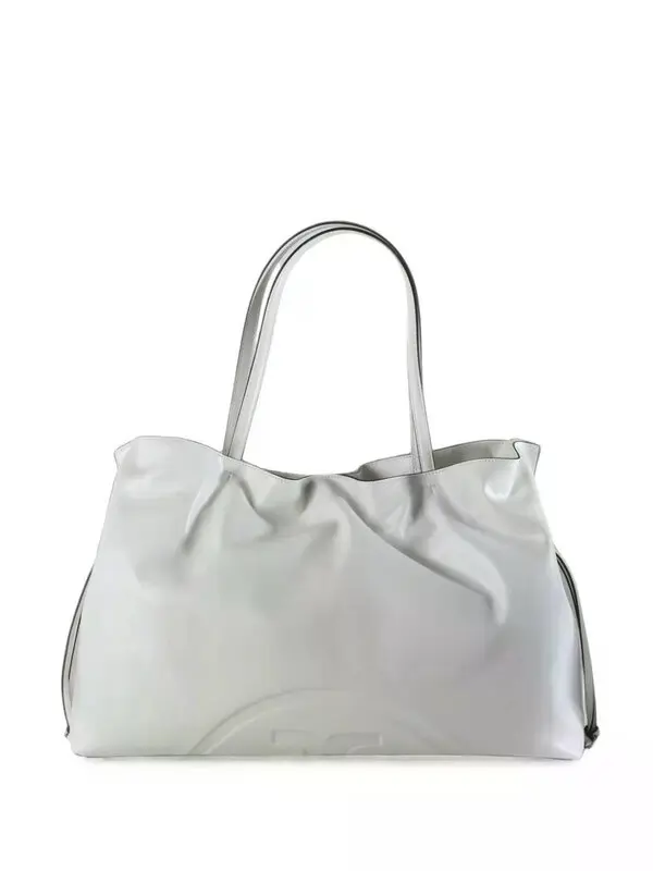Tory Burch Logo-embossed Gathered Tote Bag - White