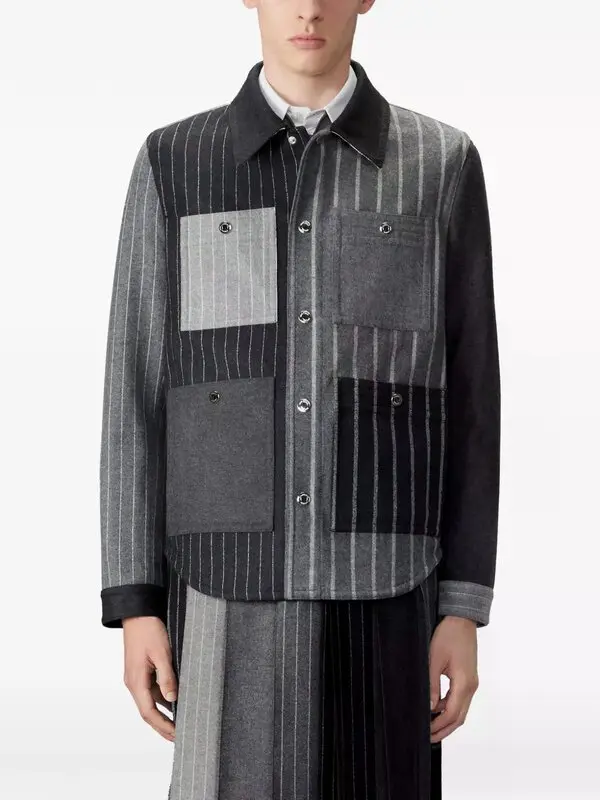 Thom Browne Flannel Fun-mix Banker-stripe Jacket