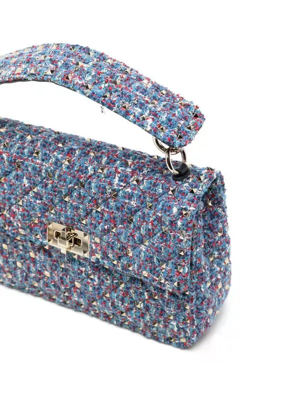 Valentino Garavani Medium Rockstud Tweed Shoulder Bag