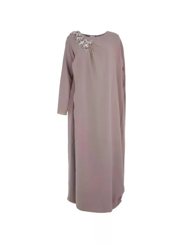 LOODYANA Floral Embellished Cape Overlay Maxi Dress