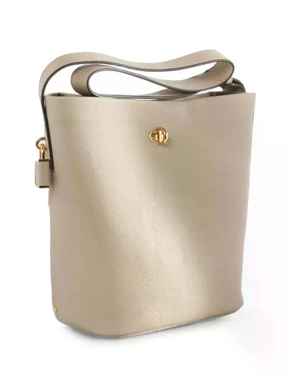 Tory Burch Medium Lock Slim Bucket Bag - Neutrals