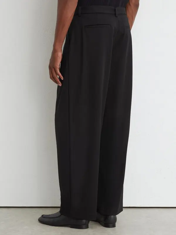 REISS Belted Relaxed-fit Pleated Trousers - Black