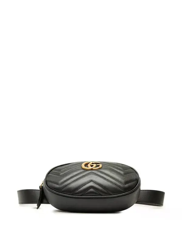 Gucci Gg Marmont Matelassé Calfskin Belt Bag - Black