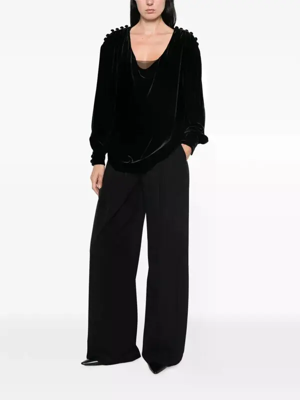 THE ROW Esteban Velvet Blouse