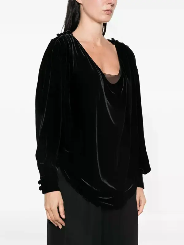 THE ROW Esteban Velvet Blouse