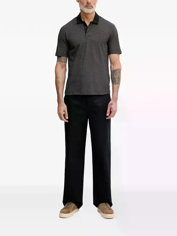 Armani Exchange Geometric-print Polo Shirt - Grey