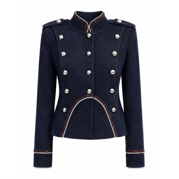 JULIA ALLERT Double-breasted Military-inspired Jacket – Navy