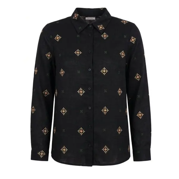 TRAFFIC PEOPLE Gold Embroidered Shirt