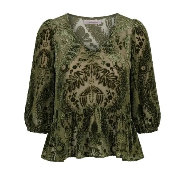 TRAFFIC PEOPLE Cecilia Tallis Sheer Floral Stevie Blouse