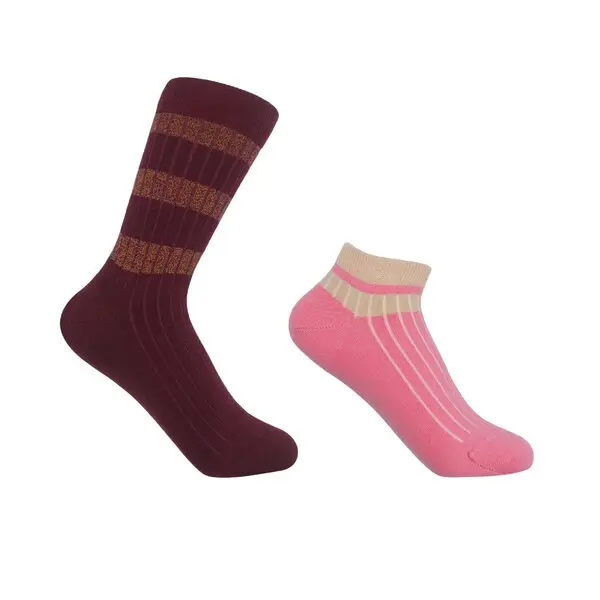 PEPER HAROW - MADE IN ENGLAND Peper Harow Old School Maroon Luxury Sock Bundle - Pink