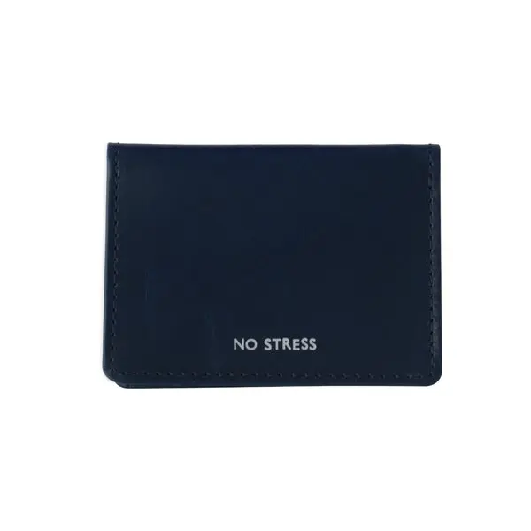 VIDA VIDA No Stress Navy Leather Travel Card Holder - Blue