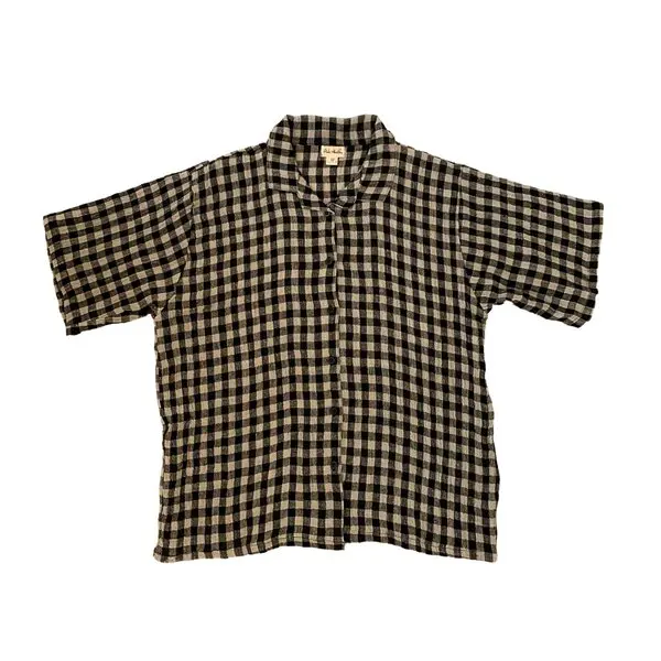 Pink Haley Vanessa Linen Gingham Shirt - Black