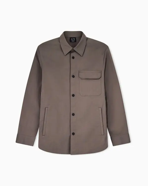 Armani Exchange Oversized Fit Shirt With Lining - Brown