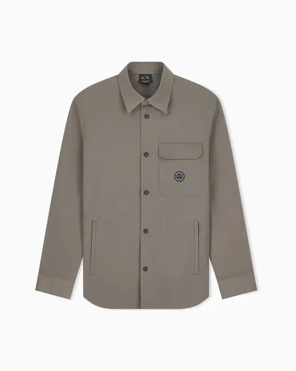 Armani Exchange Oversized Fit Shirt With Lining - Brown