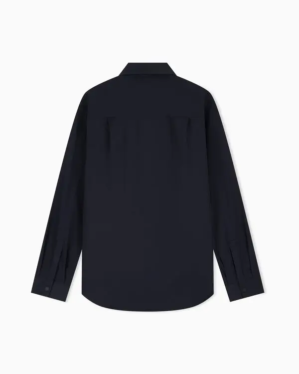 Armani Exchange Oversized Fit Shirt With Lining - Navy Blue
