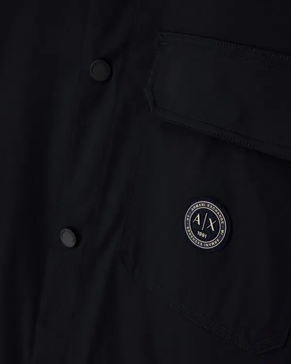 Armani Exchange Oversized Fit Shirt With Lining - Navy Blue