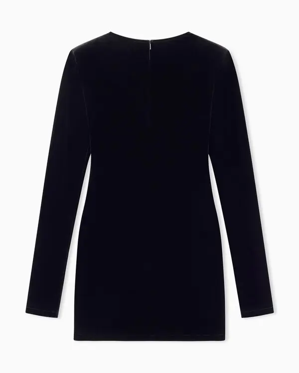 Armani Exchange Slim-fit Stretch Velvet Dress