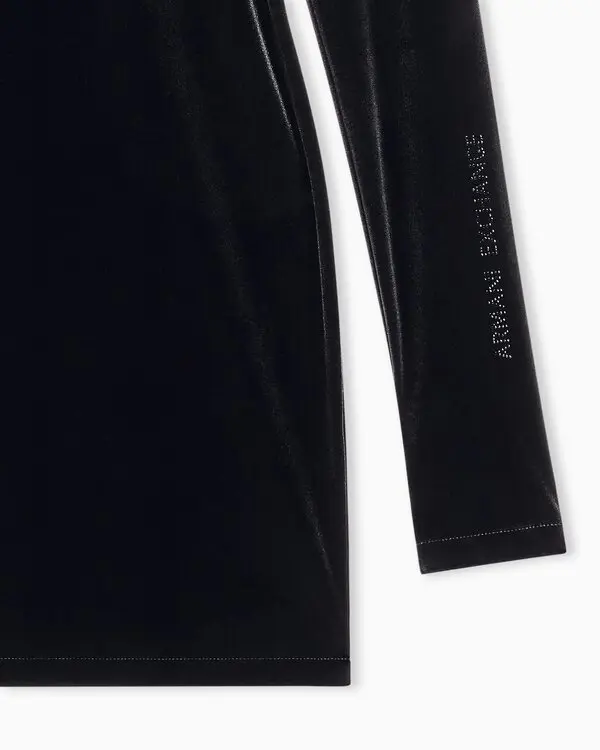Armani Exchange Slim-fit Stretch Velvet Dress