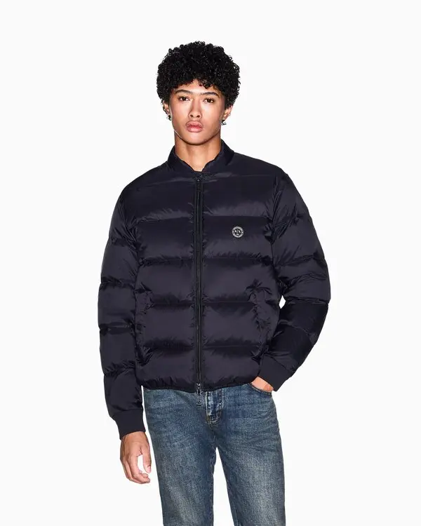 Armani Exchange Down Jacket With Stand Collar - Black