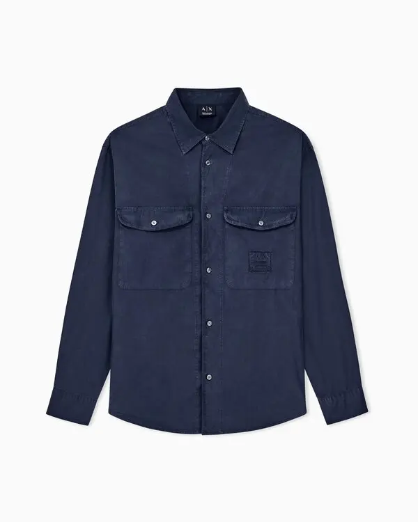 Armani Exchange Regular Fit Shirt In Cotton Poplin